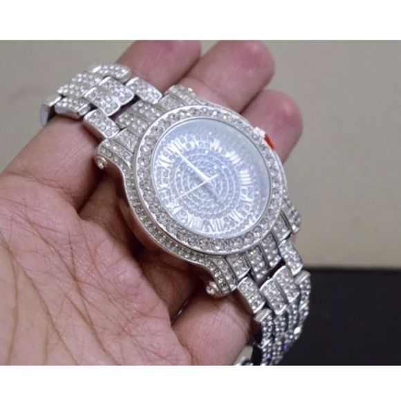 Accessories | Newiced Out Silver Luxury Mens Watch Nice | Poshmark